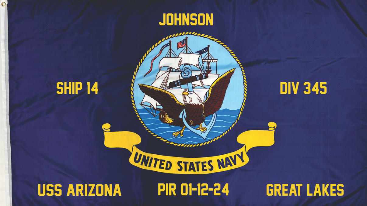 Navy Flag 3x5 - With Ship Name & Great Lakes – Buy It Proud